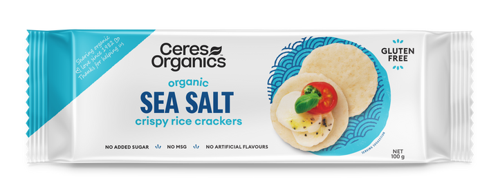 Organic Brown Rice Crackers with Chia - 115g – Ceres Organics AU
