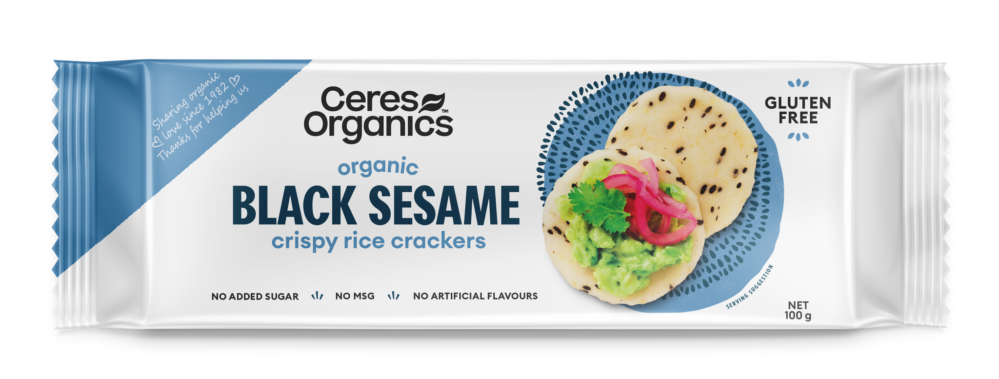 Organic Rice Crackers, Black Sesame - 100g – Ceres Organics AU
