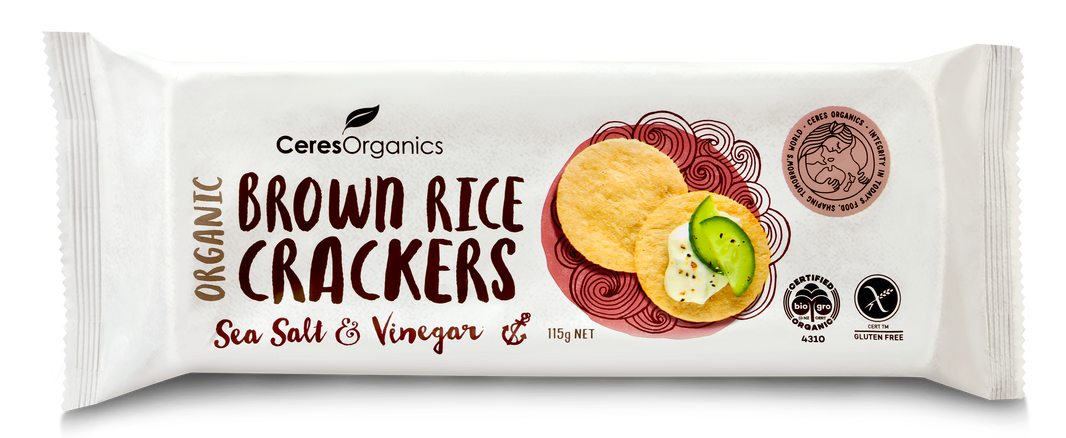 Organic Brown Rice Crackers, Original - 115g – Ceres Organics AU
