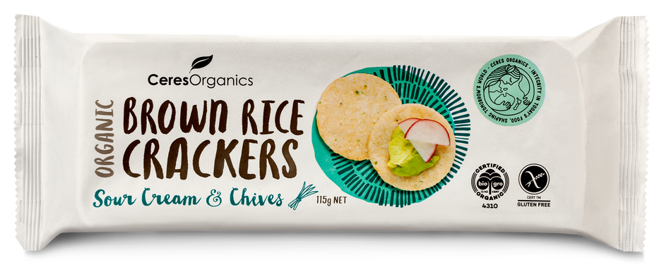 Organic Brown Rice Crackers, Original - 115g – Ceres Organics AU